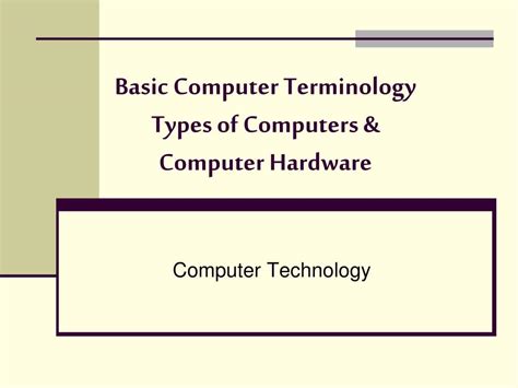 ppt basic computer terminology types of computers