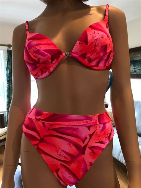 1980s Deadstock Venus Swimwear Bikini Vintage Neon … Gem