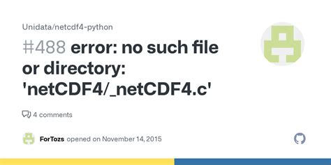 error no such file or directory netcdf4 netcdf4 c · issue 488