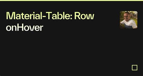 material table row onhover codesandbox