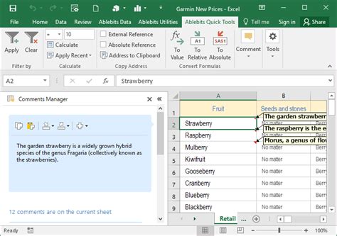 view and edit excel comments easily with comments manager