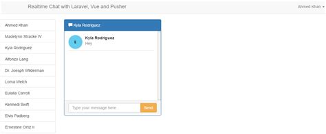 create a laravel and vuejs powered real time chat room