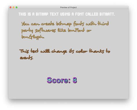 bitmap text gdevelop documentation