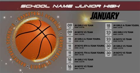 copy of basketball schedule postermywall