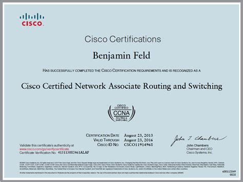 benjamin feld certifications