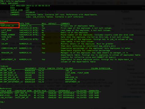 Sqlcl Commands Info And Info The New Desc