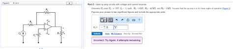 solved part c ideal op amp circuits with voltage and