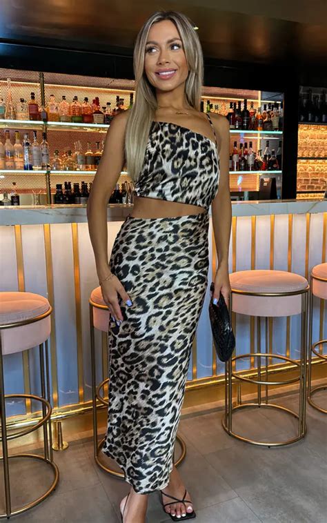 Multi Leopard Print Asymmetric Cut Out Midi Dress Ax Paris Silkfred Us