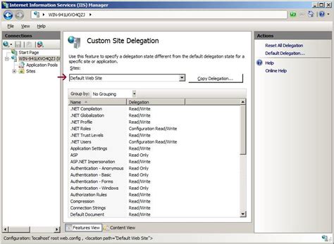 An Overview Of Feature Delegation In Iis 7 0 Microsoft Learn