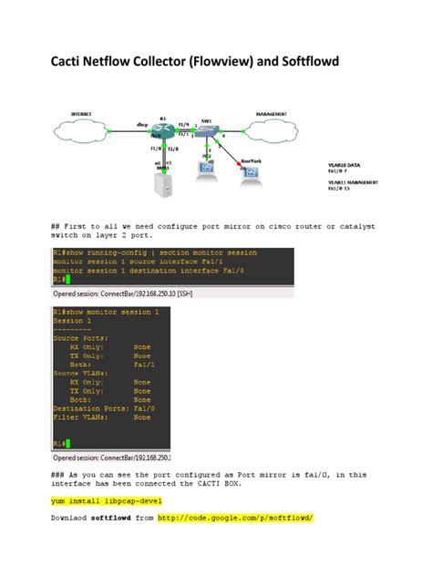 cacti netflow collector flowview and softflowd computer networking