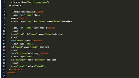 html legend fieldset code example
