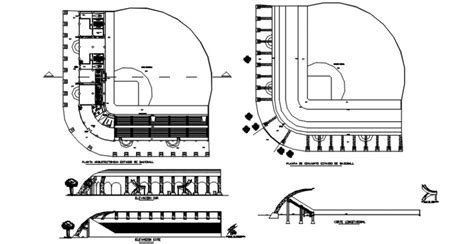 Baseball Stadium Elevation Section Floor Plan And Landscaping Details