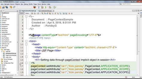 jsp video tutorial in hindi lec 7 2 pagecontext implicit object in