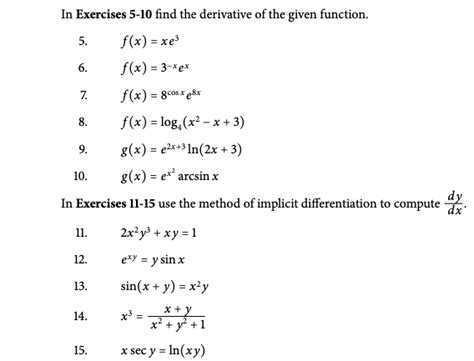 solved in exercises 5 10 find the derivative of the given