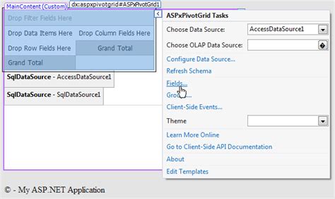 how to bind a web chart to an aspxpivotgrid asp web forms