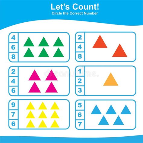Compter Et Match Jeu Pour Enfants Jeu De Formes Géométriques Feuille