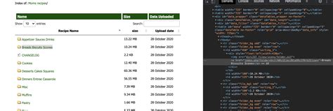 datatables plugin with directory listing not working when switching