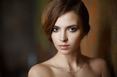 Victoria Lukina Face Women Bare Shoulders Maxim Maximov Necklace
