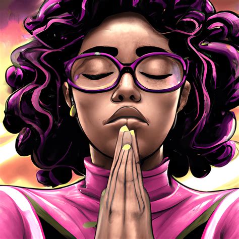 Black Girl Praying In The Style Of Anthony J Foti Alex Cabal Jack Kirby