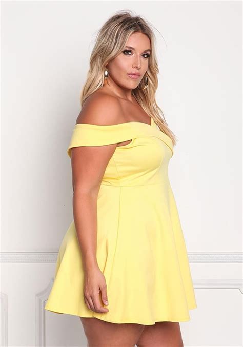 Plus Size Clothing Plus Size Off Shoulder Flared Dress Debshops Deb