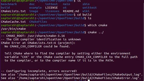 after installing cmake it is showing no cxx compiler found i have
