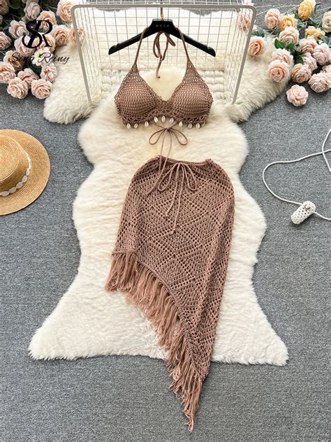 Singreiny Ins Vacation Sexy Suits Strapless Halter Backless Bikini