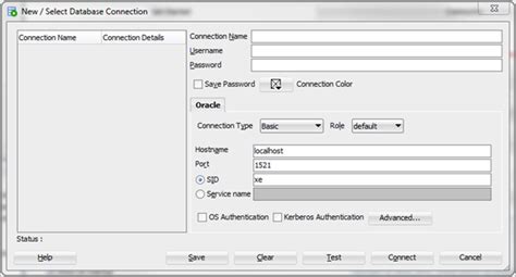 connect sql developer