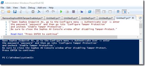 Uninstall Tamper Protected Sophos Antivirus With Powershell 4sysops