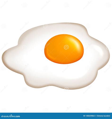Isolated Realistic Illustration Of A Fried Egg On White Background