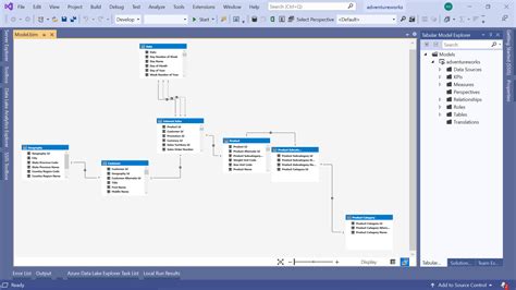 explore azure analysis services model and data