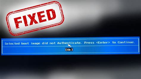 selected boot image did not authenticate mrrecrop youtube