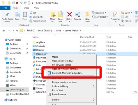 how to scan a folder for threats using windows security