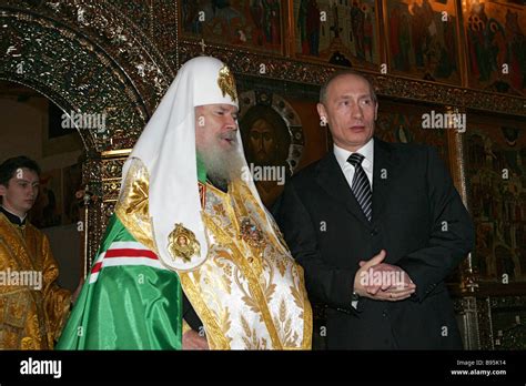 January 12 2008 President Vladimir Putin And Patriarch Alexy Ii Of