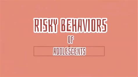 Risky Behavior Of Adolescents Gender And Society Youtube