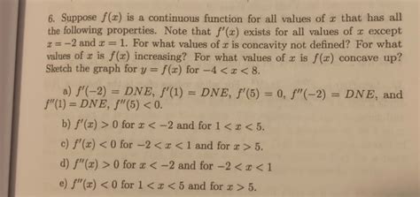 solved 6 suppose f x is a continuous function for all v