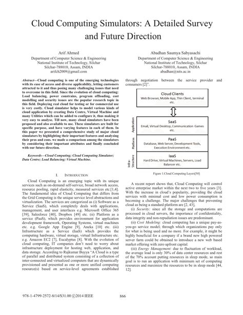 pdf cloud computing simulators a detailed survey and future direction