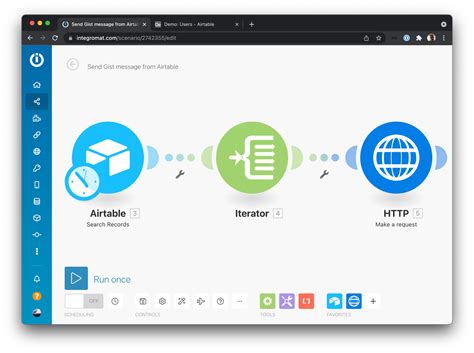 send personalized in app messages using airtable and integromat