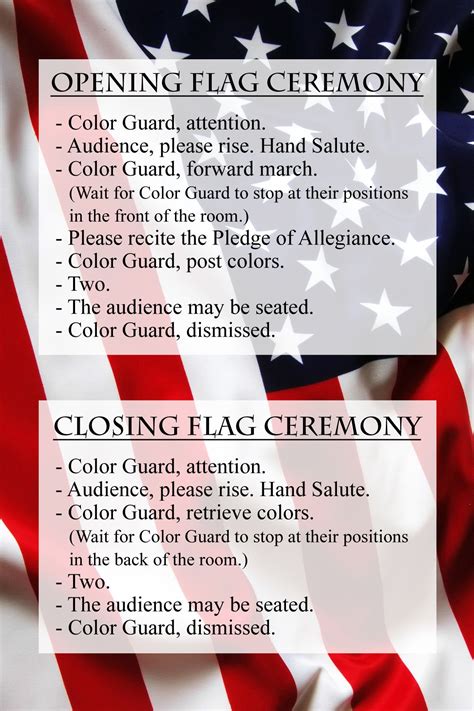 Cub Scout Flag Ceremony Printable