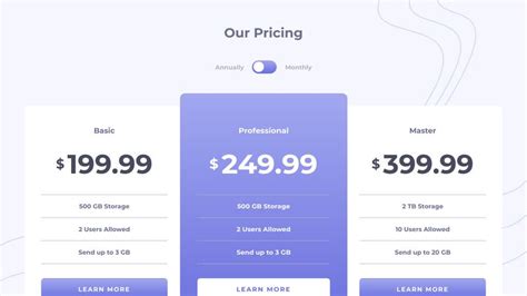 pricing component with toggle frontend mentor challenges day 9