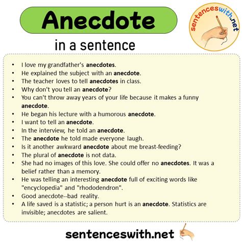Anecdote In A Sentence Sentences Of Anecdote In English