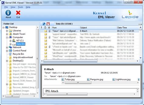 eml viewer freeware to view eml emails meta data and attachments