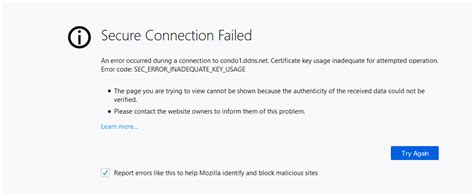 sec error inadequate key usage when accessing the webgui from firefox