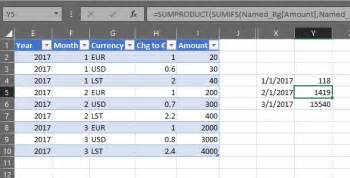 excel array formula use info from one if result as