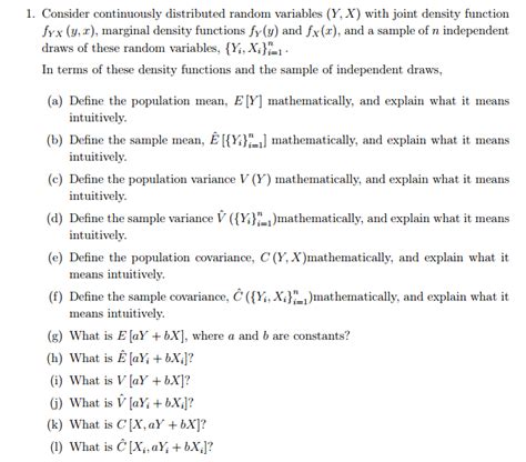 Solved Consider Continuously Distributed Random Variables