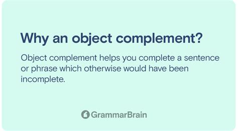 Understanding An Object Complement Definition Examples Functions