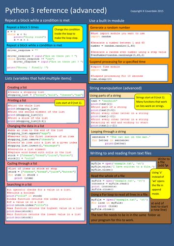 python 3 4 advanced reference teaching resources