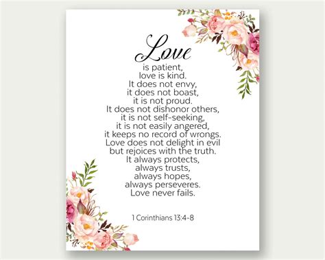 Love Is Patient Love Is Kind 1 Corinthians 13 4 8 Bible