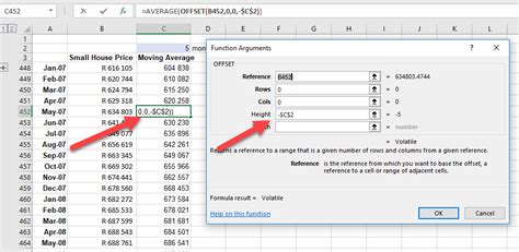 variable moving average formula in excel za