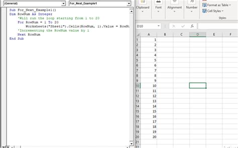 for next loop in vba tae