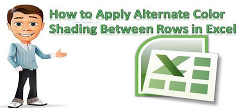 how to apply alternate color shading between rows in excel